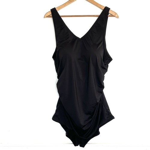 Syrokan Women’s Swimsuit Size 52/3X Black Solid Padded One Piece ...