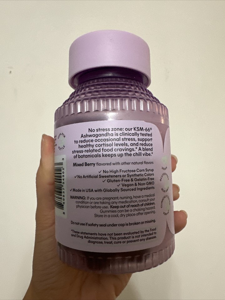 Lemme Chill Stress Relief Gummies with 300mg KSM-66 Ashwagandha, Lemon ...