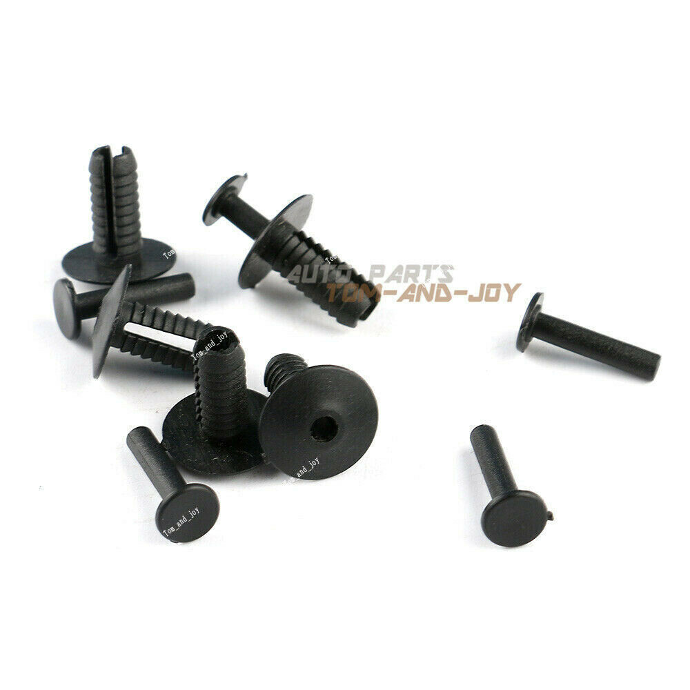 30x For BMW 6mm Push Plastic Rivet Pin Clip Bumpers Interior Trim Panel ...