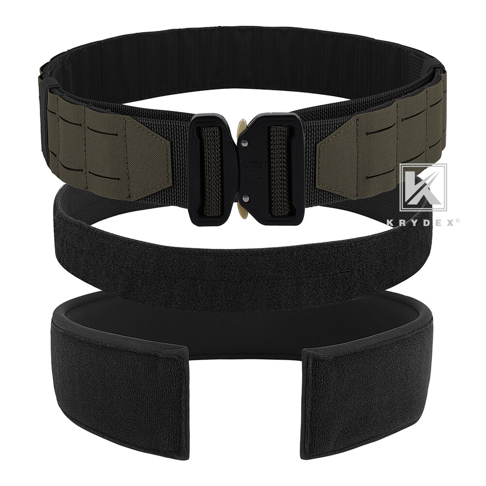 KRYDEX Tactical Battle Belt Laser Cut MOLLE & Inner Belt & Padded Anti ...