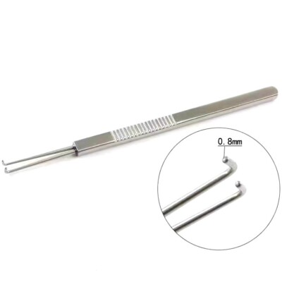 Stainless steel Strabismus Muscle Hook double tip Ophthalmic surgical ...