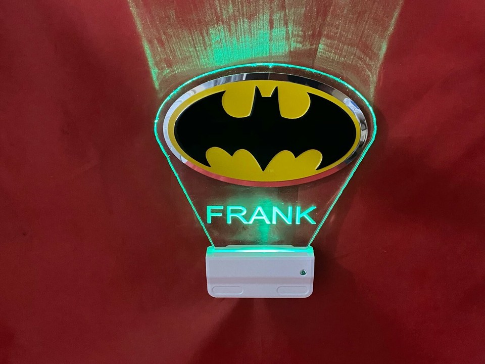 Batman Superheroes Night Light Personalized LED Plug In With Dusk to ...