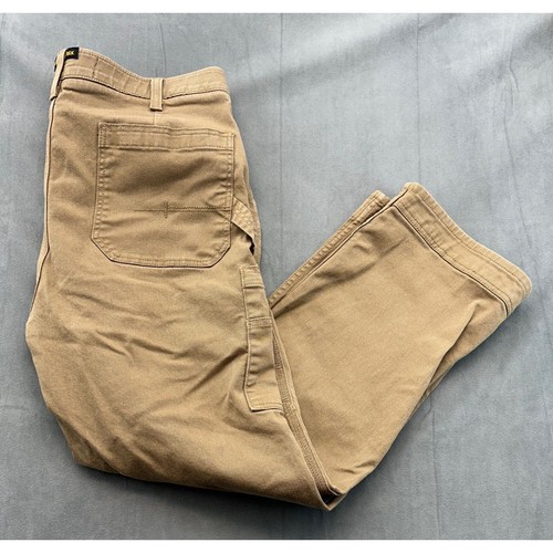 ARIAT Rebar M4 Relaxed Boot Cut Work Pants Khaki Mens 38x30 Cotton ...