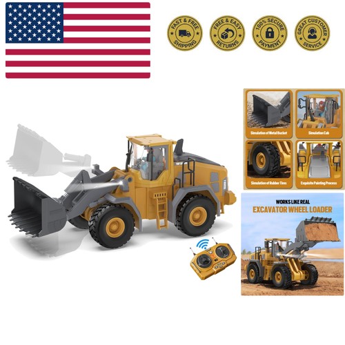 Metal RC Wheel Loader Toy | 9-Channel Remote Control Construction Truck ...