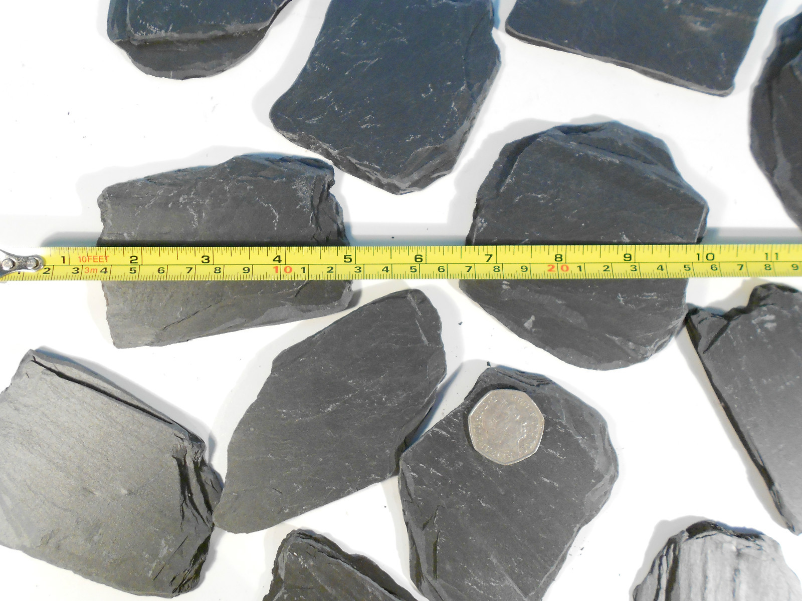 12x New NATURAL Flat SLATE Rock Gravel Pieces AQUARIUM or VIVARIUM ...