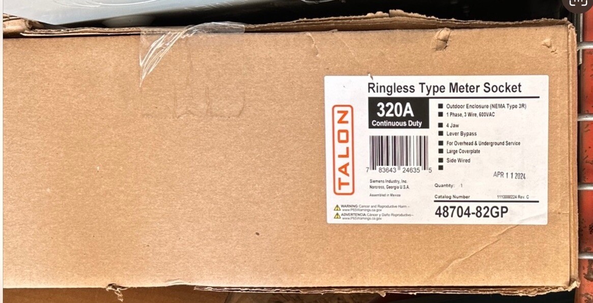 Siemens 320A Meter Socket Base - 4870482GP for sale online | eBay