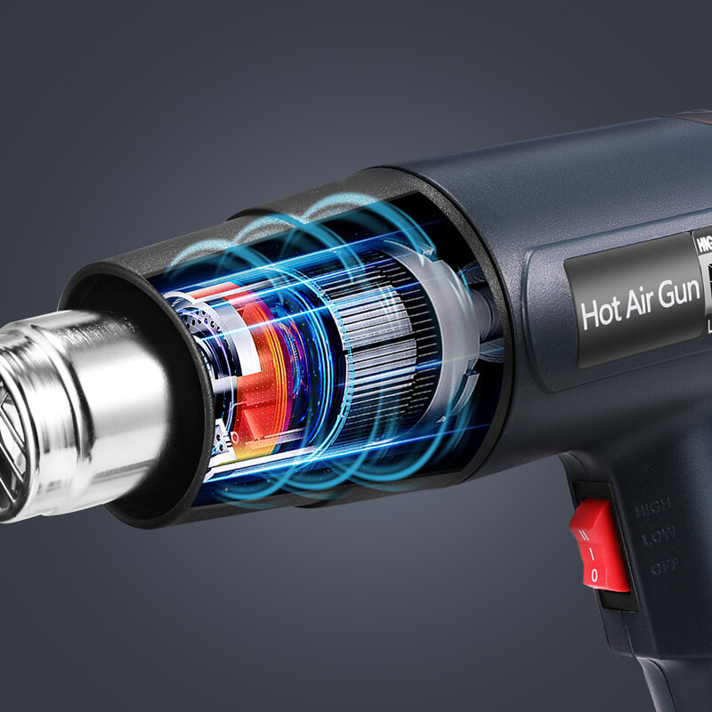 2000W Heat Gun Hot Air Heater Gun Digital LCD Display Dual Temperature ...