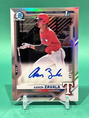 AARON ZAVALA 2021 1St Bowman Chrome Draft Refractor Auto /499 RC SP ...