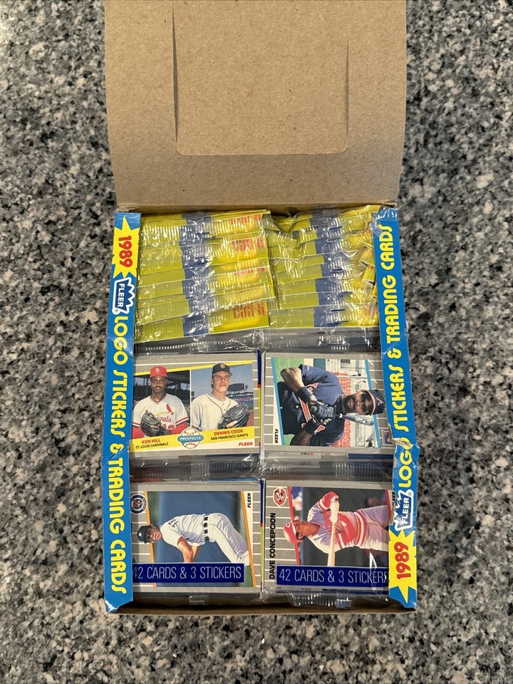 1989 Fleer Baseball Rack Pack Box 24 Factory Sealed Packs Griffey Jr ...