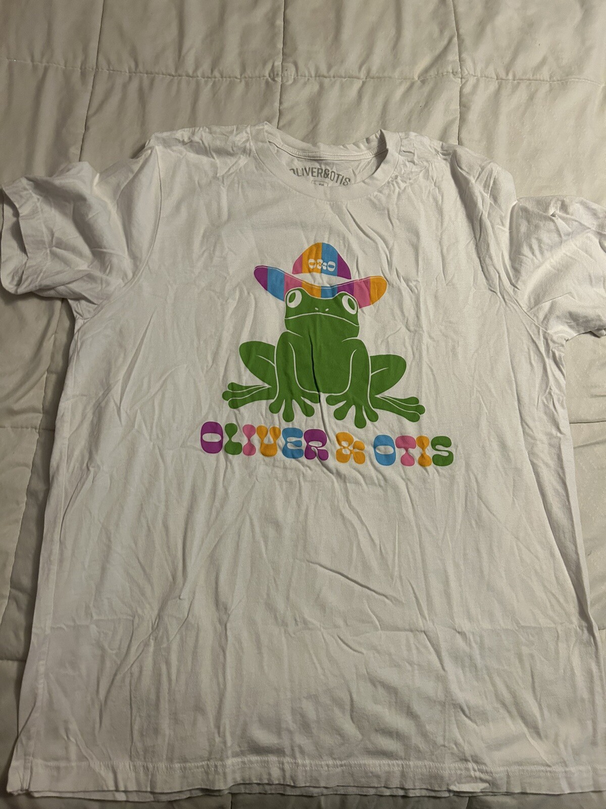 Oliver & Otis Frog With Cowboy Hat 2XL T Shirt White … - Gem