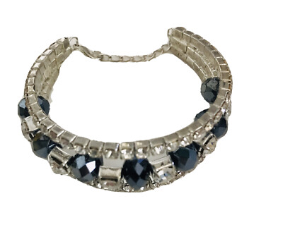 Blue & clear RHINESTONE Multi Strand Cuff Bracelet J9225 | eBay