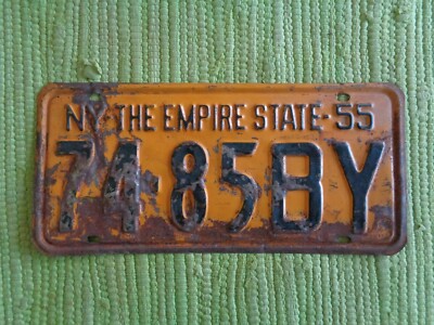1955 New York License Plate 55 NY Tag 74-85BY The Empire State | eBay