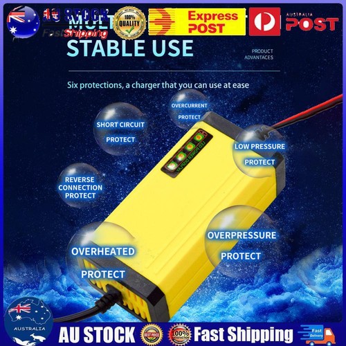 Battery Charger 12V 2A Car Motorcycle Battery Charger LED Display (US ...