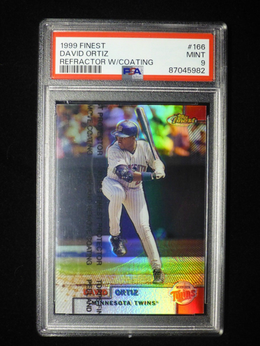 1999 Topps Finest Refractor w/ Coating #166 David Ortiz HOF PSA 9 Mint ...
