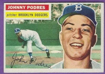 1956 Topps - #173 Johnny Podres - Brooklyn Dodgers - Gray Back - ExMt+ ...