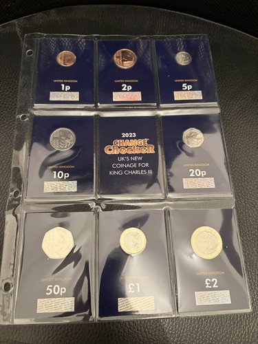 2023 King Charles III UK Definitive 8-Coin Set With Salmon 50p Privy ...