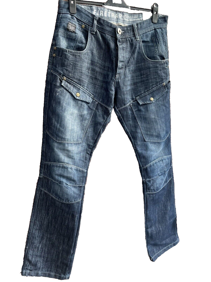 FIRETRAP Men's Blue Cargo Chino Jeans Size 32 R | eBay UK
