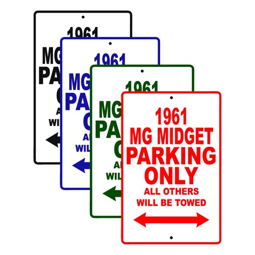 1961 MG Midget Parking Only Reserved Parking Notice Décor Aluminum ...