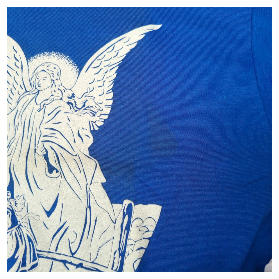 Vintage T Shirt GUARDIAN ANGEL Med 1980s Blue 100% Cotton Religious | eBay