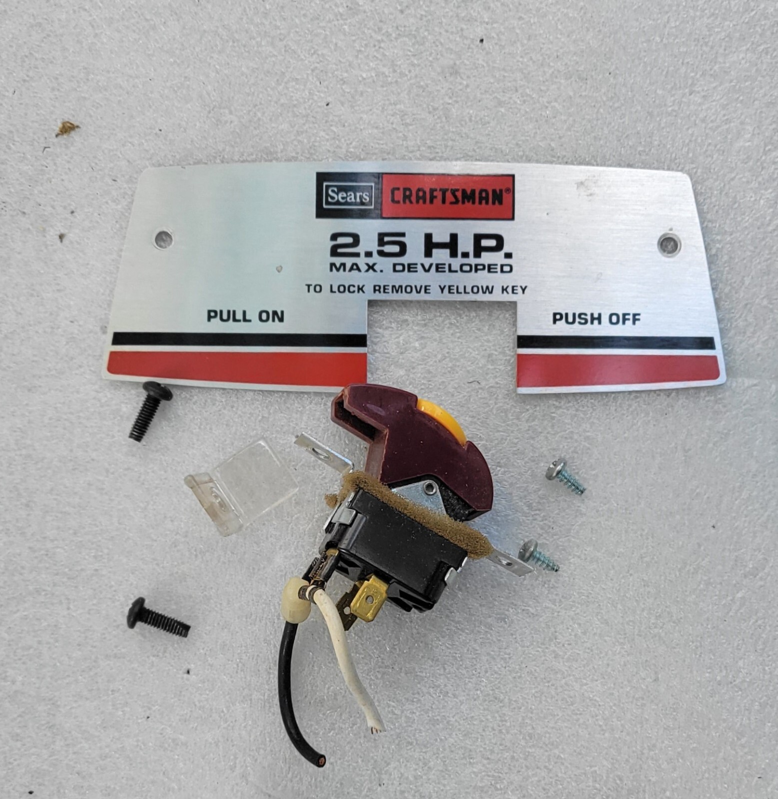 Craftsman Radial Arm Saw Power Switch 63896 and Guard 63664 from a 113. ...