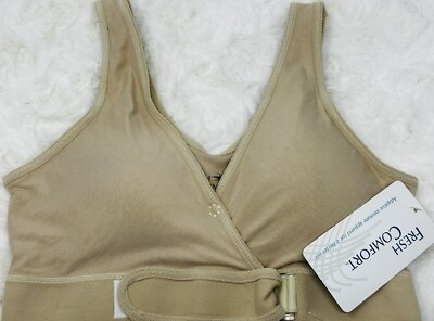 New FRESH COMFORT Womens Easy Open Front Close BRA Size Small, Tan Nude ...