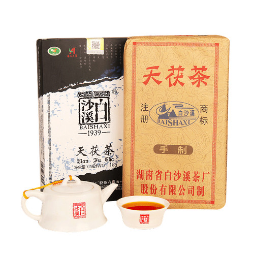 BAI SHA XI Tian Fu Cha Anhua Dark Tea Golden Flowers Fucha Brick Fu ...
