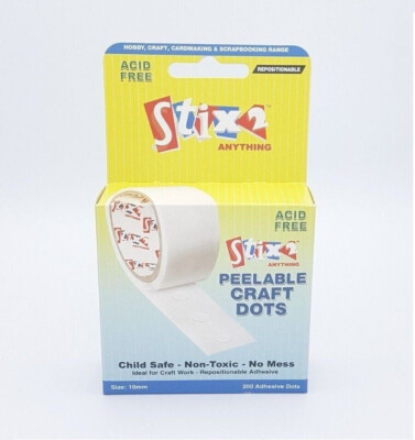 Peelable Craft Dots 200 Repositional Acid Free 10mm Glue Adhesive Stix2 ...