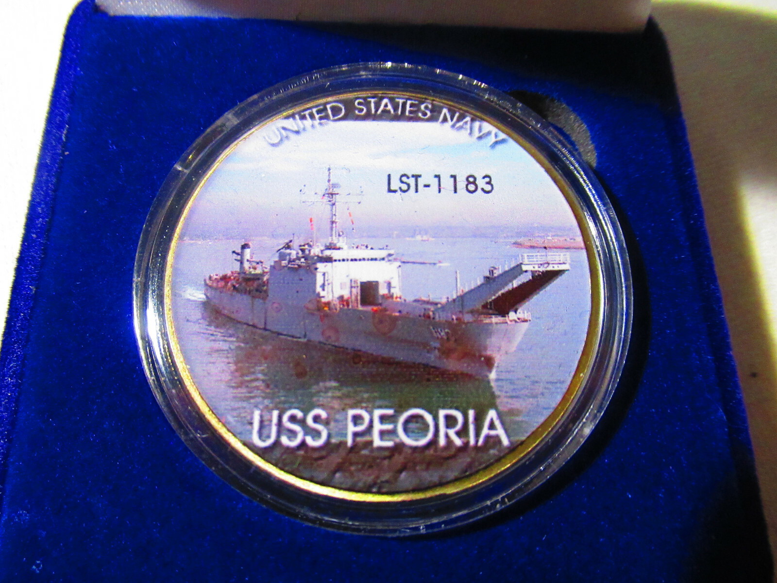 US NAVY - USS PEORIA (LST-1183) Challenge Coin w/ Presentation Box | eBay
