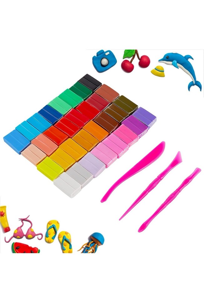 Polymer Clay Kit, Mini Modeling Clay Set for Kids/Beginners/Artist, 32 ...