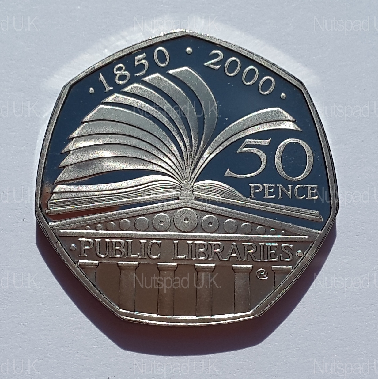 2000 Proof Fifty Pence 150th Anniversary of the Public Libraries 50p ...
