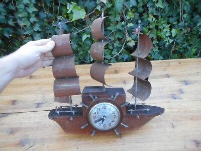 Vintage Sessions Clock Co. " Yankee Clipper " Ship Clock Mantle Shelf ...