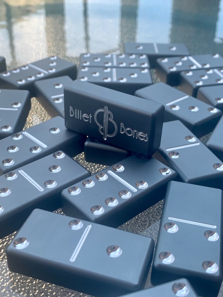 New Gray Aluminum Dominoes Double 6 Six Jumbo Size by Billet Bones | eBay