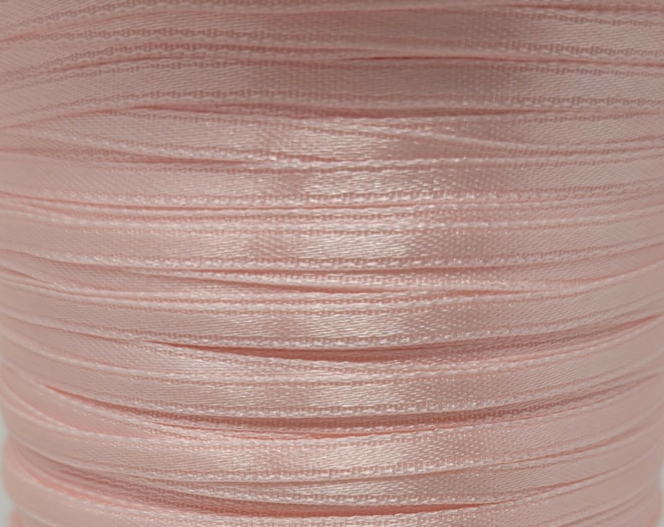 LT PINK 3mm 1/8" Double Faced Sided Satin 100% Nylon Craft Ribbon 500 ...