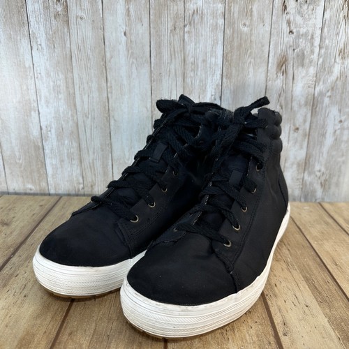 Keds Women Size 8.5 Black Water Resistant Shiny High Top Sneakers Tweed ...