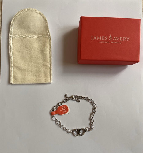 James Avery Double Heart Charm Bracelet-New With Tag! Size large! See photos! | eBay