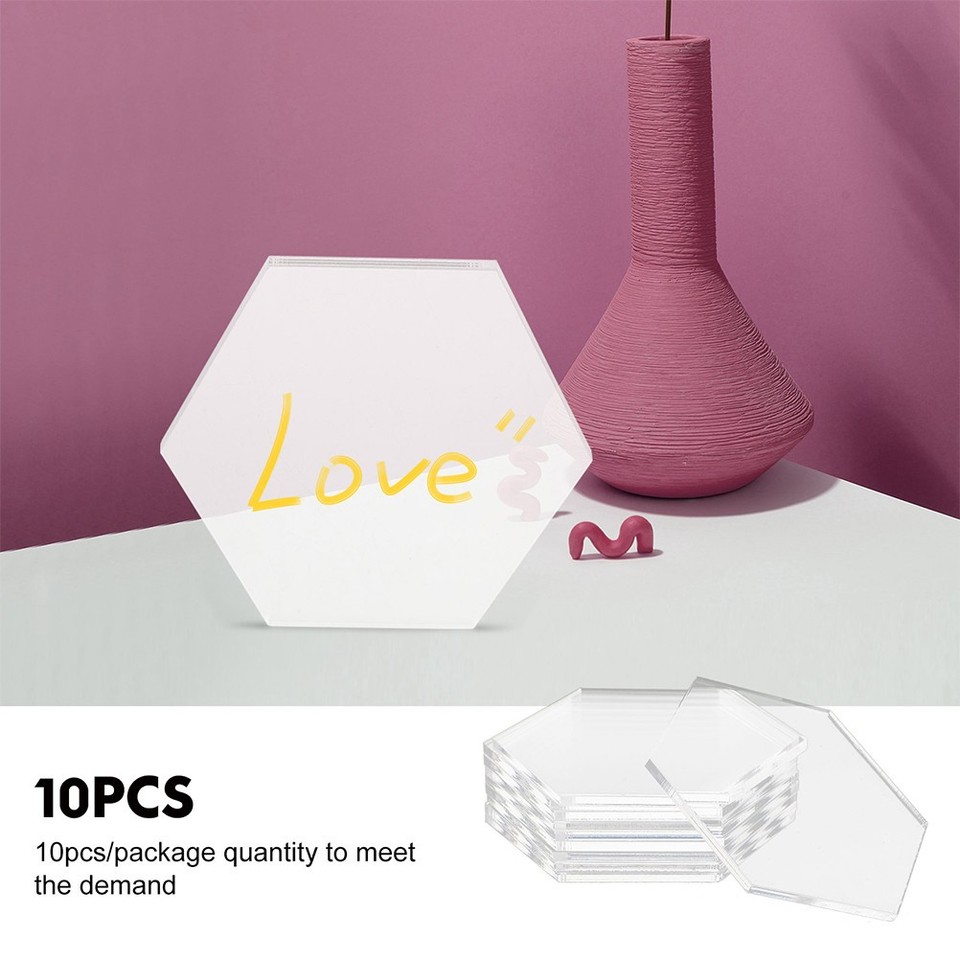 10 Pcs Handmade Diy Board Desktop Decorative Boards Hexagon Wall | eBay ...