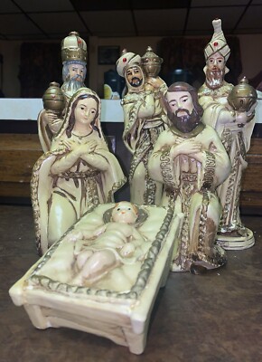 REDUCED!! Vintage Wolin Japan 6pc Nativity Set Jeweled Christmas ...