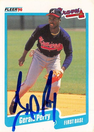 Gerald Perry autographed Baseball Card (Atlanta Braves) 1990 Fleer #592 ...