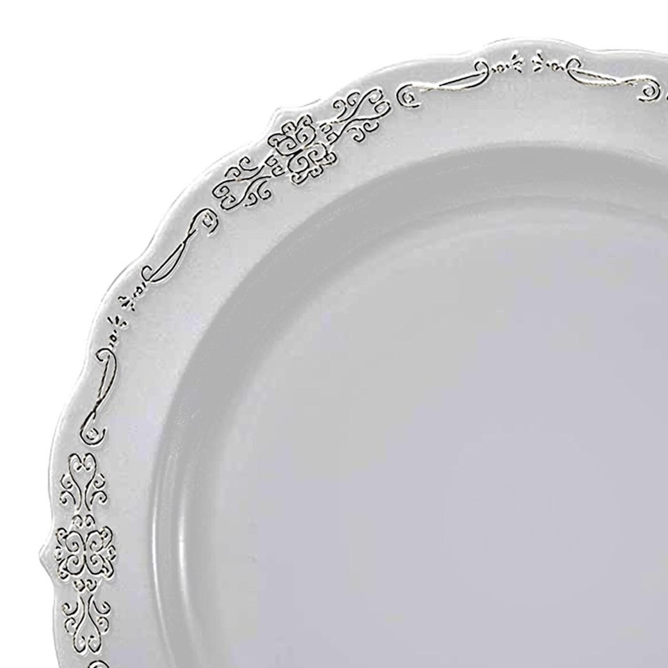 Elegant Vintage Disposable Plastic Plates Wedding Party Value Sets 120 ...