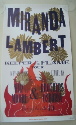 Miranda Lambert Live Concert Poster Hatch Show Print Keeper of Flame ...