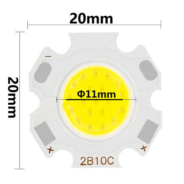 LED COB Chip 3W 5W 7W 10W 12W White Lamp Bulb Round Spot/Floodlight 9V ...