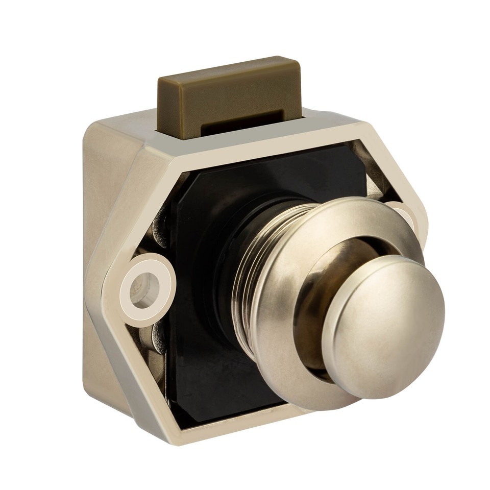 5-30X Push Button Catch Locks Latch Knobs Drawer Cupboard Cabinet Door ...