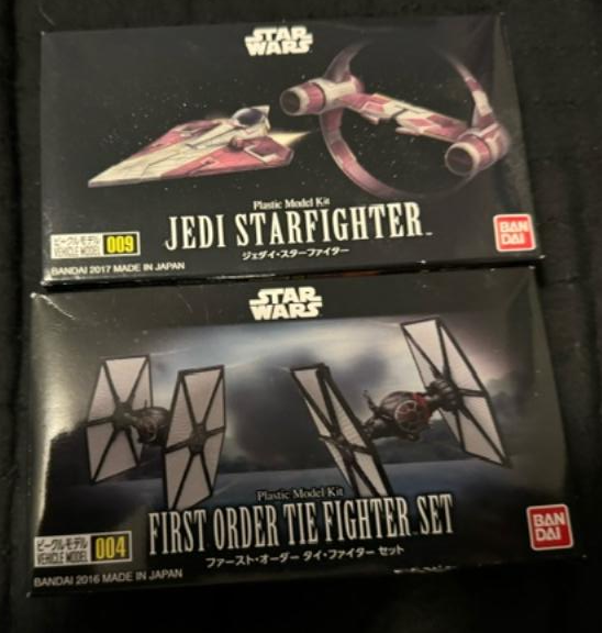 Bandai Star Wars Jedi Starfighter and First Order Tie Fighters Model ...