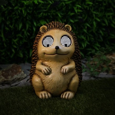 Solar Powered Hedgehog With Moving Eyes Cool White LEDs Garden Light ...