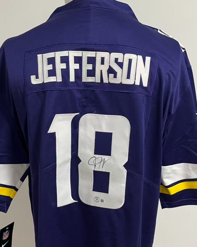Justin Jefferson Signed Custom Jersey Autograph COA XL | eBay
