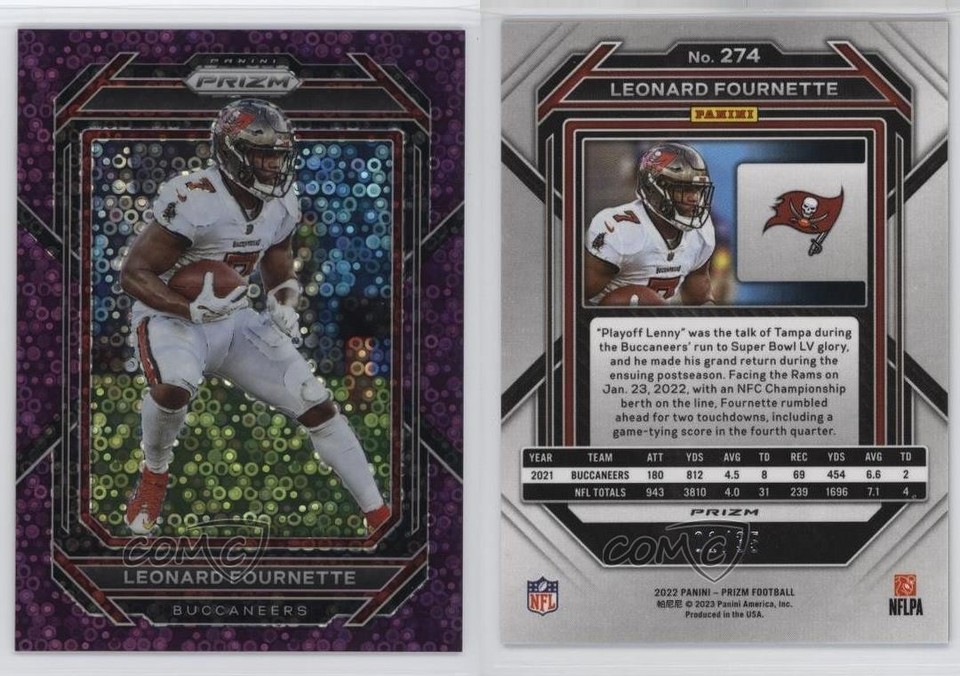 2022 Panini Prizm No Huddle Purple Prizm 1/35 Leonard Fournette #274 ...