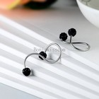 2Pcs Stainless Steel Infinity Symbol Round Rhinestones Ball Earrings ...