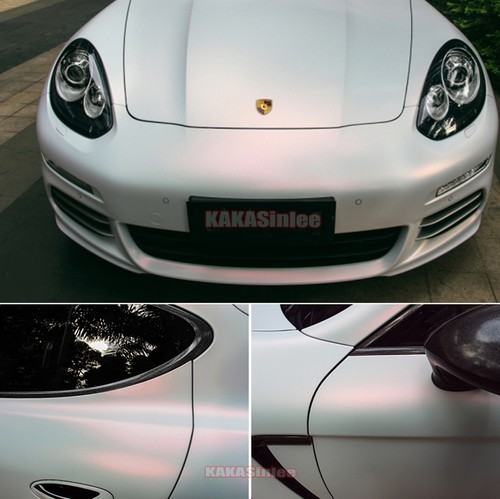 Matte Entire Car Wrap Pearl White to Pink Red Chameleon Vinyl Film ...