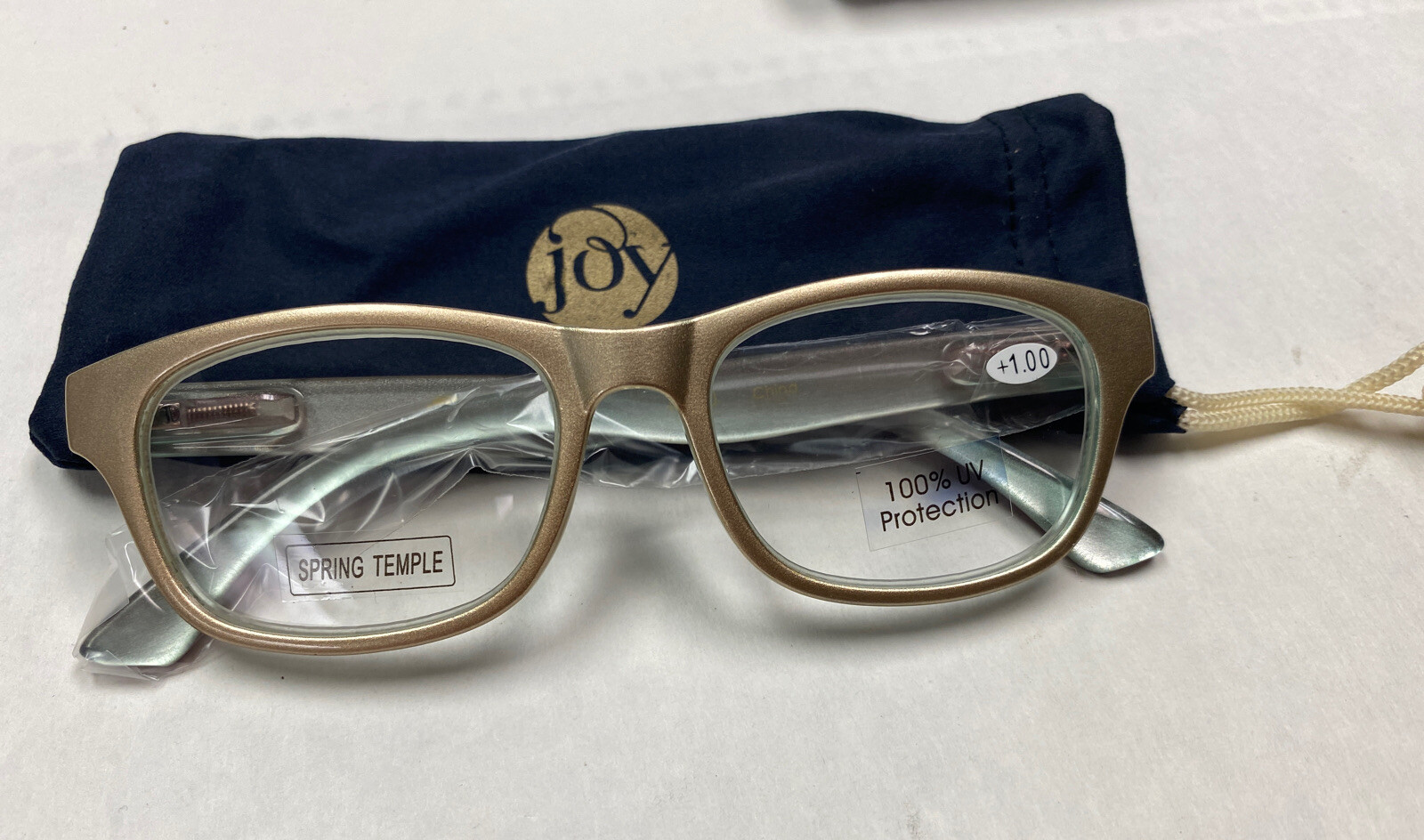 JOY MANGANO SINGLE READER GLASSES SET SILVER FRAME with RED ARMS +1.00 ...