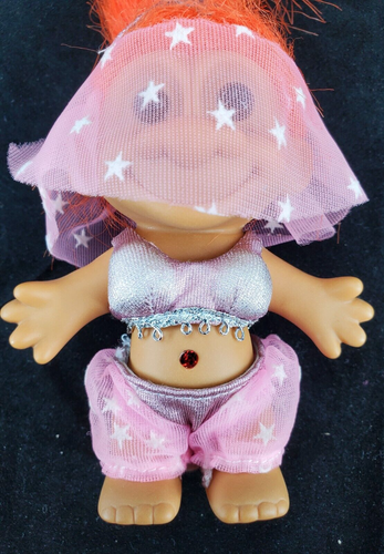 1980s Russ Genie Harem Troll Doll Belly Dancer Pink Outfit w Orange ...